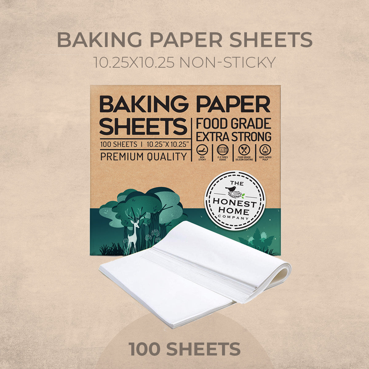 Baking Paper Sheets 11*11 inches - 100 Sheets – The Honest Home Company