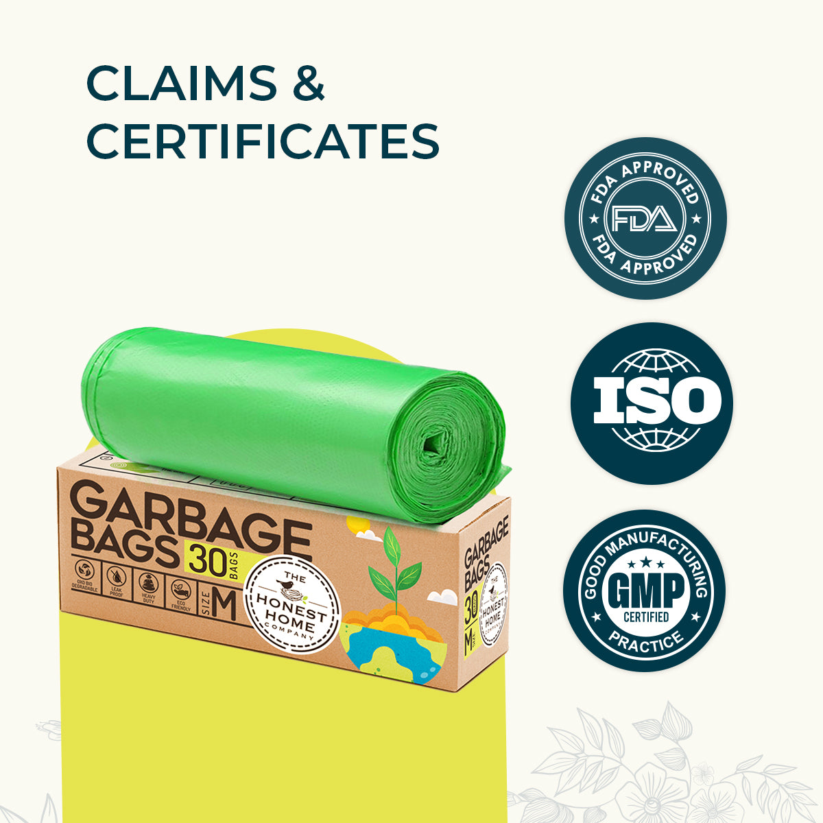 Garbage Bags Medium 30Pcs - 19"x21"- (Pack of 4) – The Honest Home Company