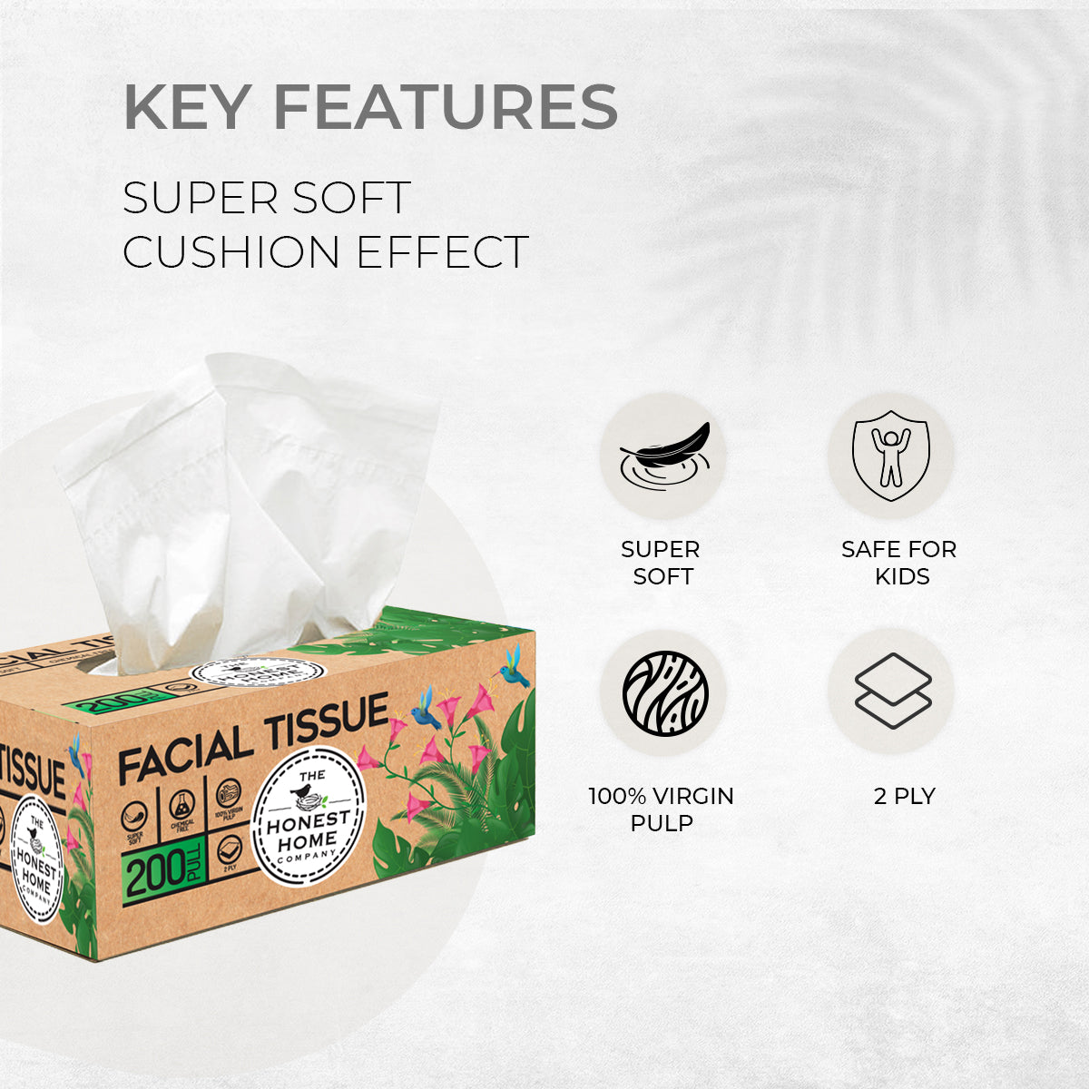 2Ply Facial Tissue Box 200 Pulls - (Pack of 3) – The Honest Home Company