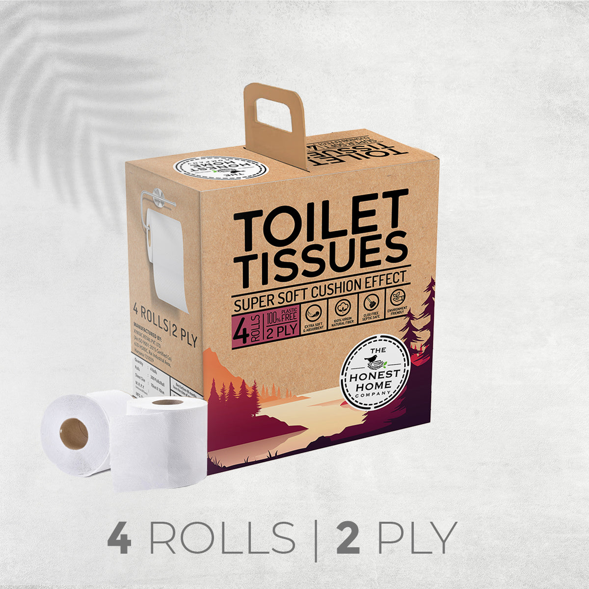 2 Ply Toilet Tissue Paper Rolls - (Pack Of 4) – The Honest Home Company